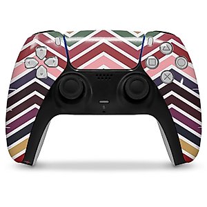 WraptorSkinz Skin Wrap compatible with Sony PS5 DualSense Controller Zig Zag Colors 02 (CONTROLLER NOT INCLUDED)