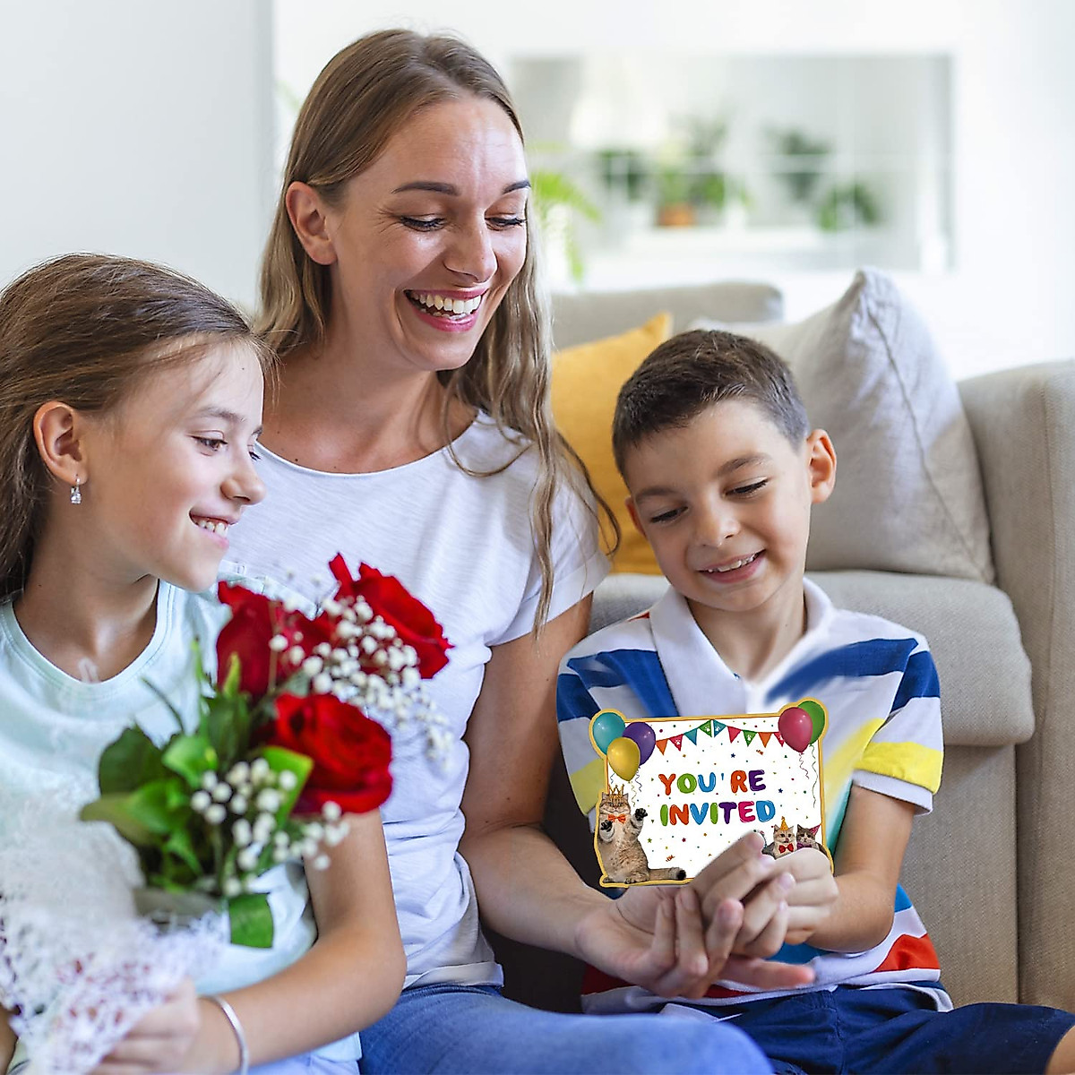 GOGOPARTY 20 Pcs Cat Birthday Invitations, Kitten Party Invitations Cute Animal Birthday Party Invitation Cards With Sticker Labels 20 Envelope Birthday Invitations for Birthday Party Supplies