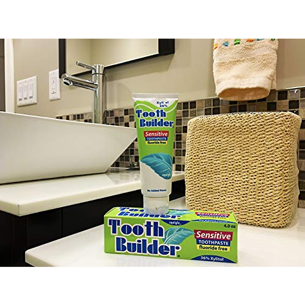 Squigle Tooth Builder SLS Free Toothpaste (Stops Tooth Sensitivity) Prevents Canker Sores, Cavities, Perioral Dermatitis, Bad Breath, Chapped Lips - 4 Pack