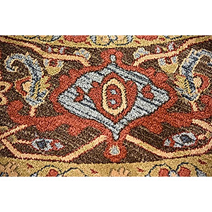 Unique Loom Sahand Collection Traditional Geometric Classic Red Round Rug (8' 0 x 8' 0)
