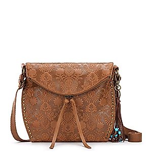 The Sak Women's Silverlake Leather Crossbody, Tobacco Floral Embossed
