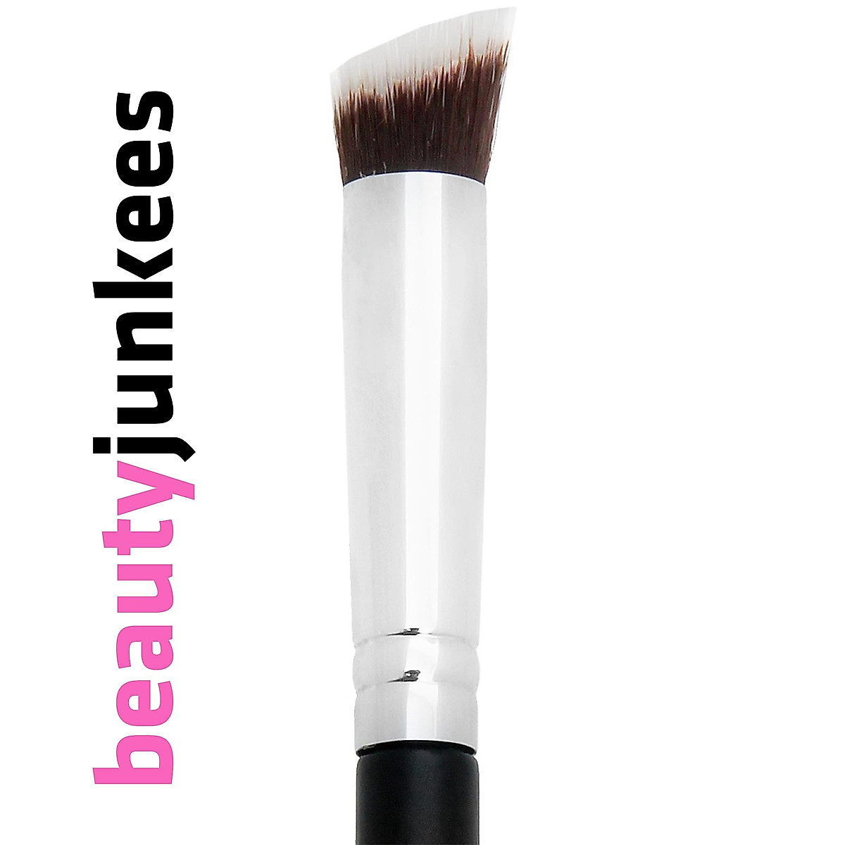 Kabuki Nose Contour Brush - Beauty Junkees Mini Flat Angle Contouring Makeup Brushes, Small Angled for Sculpting, Bronzer, Highlighter with Liquid Cream Powder Cosmetics, Dense, Vegan Synthetic
