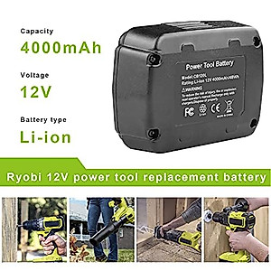 Fancy Buying 12v 4000mah Battery Compatible with Ryobi Cb120l Bs12ca Bid-1201 130503001 130503005 for Ryobi 12v Battery