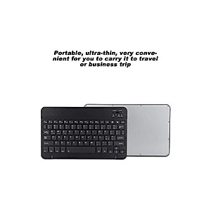 V BESTLIFE Keyboard Spanish English 10.1" Slim Ultra Wide 80-Key Keyboard Bluetooth 3.0 for Android/for iOS/for Win