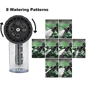 YeYouc Garden Hose Nozzle, High Pressure Hose Sprayer Nozzle 8 Way Spray Pattern Foam Blaster for for Watering Plants, Lawn, Patio, Car Wash, Cleaning, Showering Pet