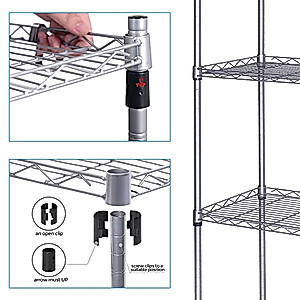 JS HANGER Wire Shelving Unit with Wheels, 5-Tier Heavy Duty Height Adjustable Rolling Metal Shelves for Storage, 550 lbs Capacity, 23.23''W X 13.4''D X 71''H, Silver