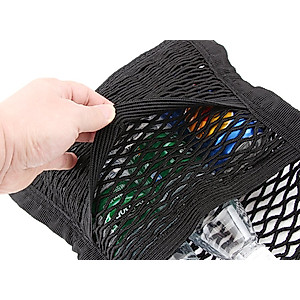 NEOUZA Car Mesh Organizer, Seat Back Net Bag, Barrier of Back seat Front Seat Pet Kids, Cargo Tissue Purse Holder, Driver Storage Netting Pouch SUV Minivan Pickup Truck Drive Safe (3-Layer)