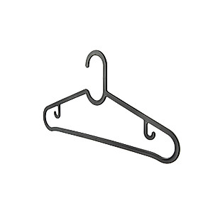 Milano Home Plastic Clothes Hangers - Black - Lightweight and Durable Coat Hangers - Space-Saving Hangars for Shirts, Jackets, and Coats - Multipurpose Hanger Set for Closet Organization