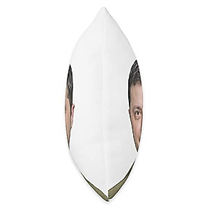 In bed with Zelensky: Ukrainian president’s face Throw Pillow, 18x18, Multicolor
