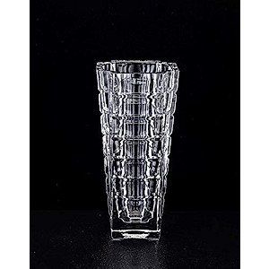 Amlong Crystal Large Clear Royal Gardens Vase 12 inches High (6 inch Top and 3 inch Bottom)