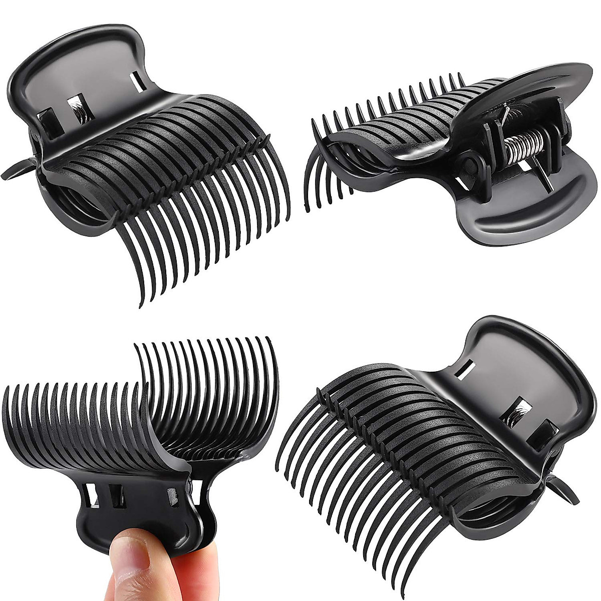 24 Pieces Hot Roller Clips Hair Curler Claw Clips Replacement Roller Clips for Women Girls Hair Section Styling (Black)