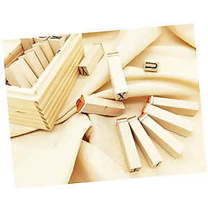 STOBOK 2pcs 26 Stamps United States Letter Student Wooden
