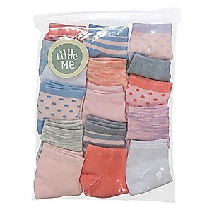 Little Me Baby Girl Socks, 16 Pairs, Multi, 0-24 Months
