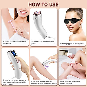 at-Home Hair Removal for Women & Men, Upgraded to 999,999 Flashes Laser Permanent Painless Hair Removal Device for Facial Whole Body