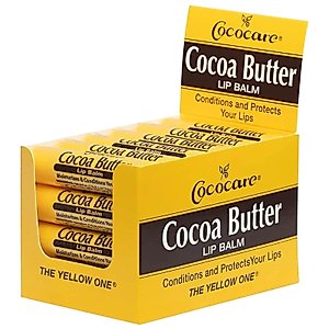 Cococare Cocoa Butter Lip Balm - The Little Yellow Stick - Conditions & Protects Lips with Hydrating Formula - Light Scent of Cocoa Butter - 0.15oz (10 Sticks)