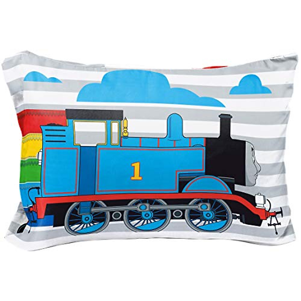 Jay Franco Thomas & Friends Stitch in Time 1 Single Reversible Pillowcase - Double-Sided Toddlers Super Soft Bedding