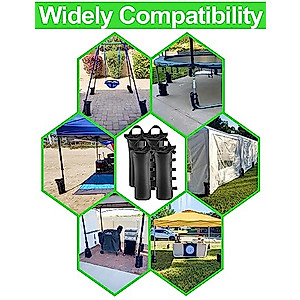 120LBS Extra Large Heavy Duty Canopy Weights Sand Bags for Ez Pop Up Canopy Tent Gazebo Outdoor Instant Sun Shelter Patio Umbrella, Upgraded 5 full-Sized Velcro, 2 Nylon Handles and Storage Bag, 4Pack