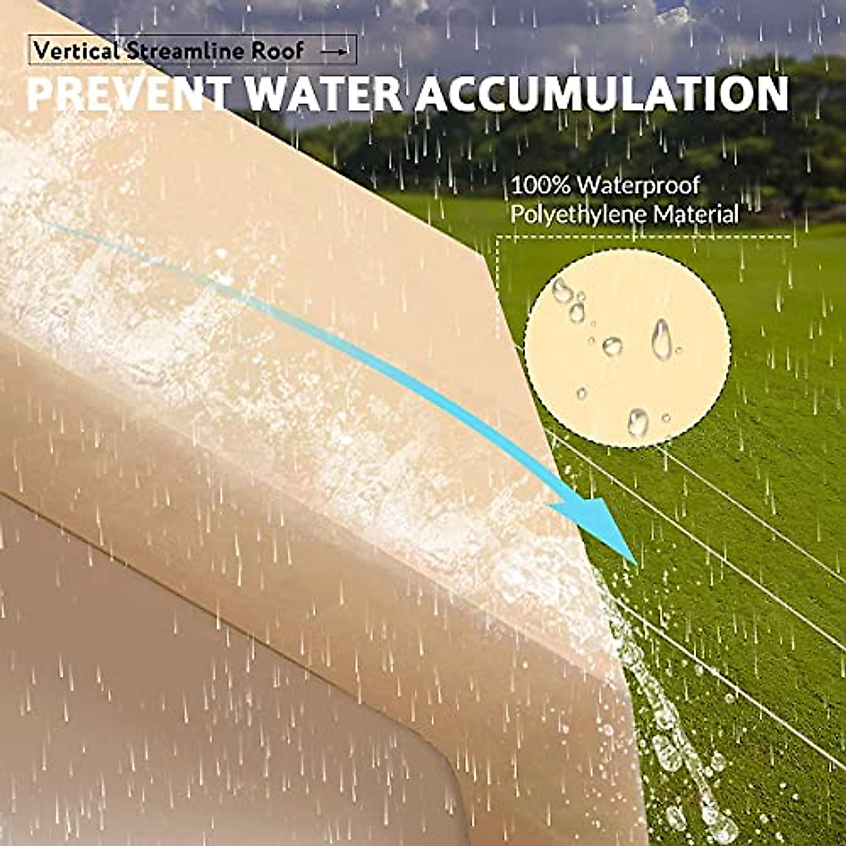 Quictent 10'x20' Heavy Duty Carport Gazebo Canopy Garage Outdoor Car Shelter Beige (with Windows)