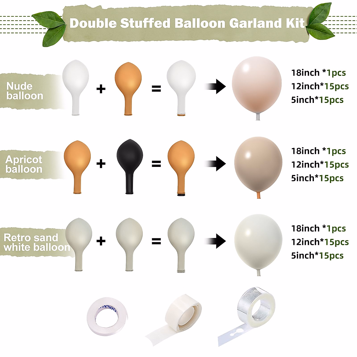 Double Stuffed Neutral Beige And White Sand Balloons Garland Blush Ivory Apricot Balloons Cream White Sand Balloons Arch Kit For Baby Shower Gender Reveal Birthday Boho Party Decorations