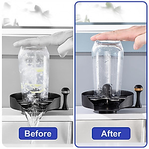 Kablle Hot and Cold Glass Rinser for Kitchen Sink, High Water Pressure Cup Washer, Temperature Adjustable bottle washer, Kitchen Sink Accessories, Matte Black, B1006