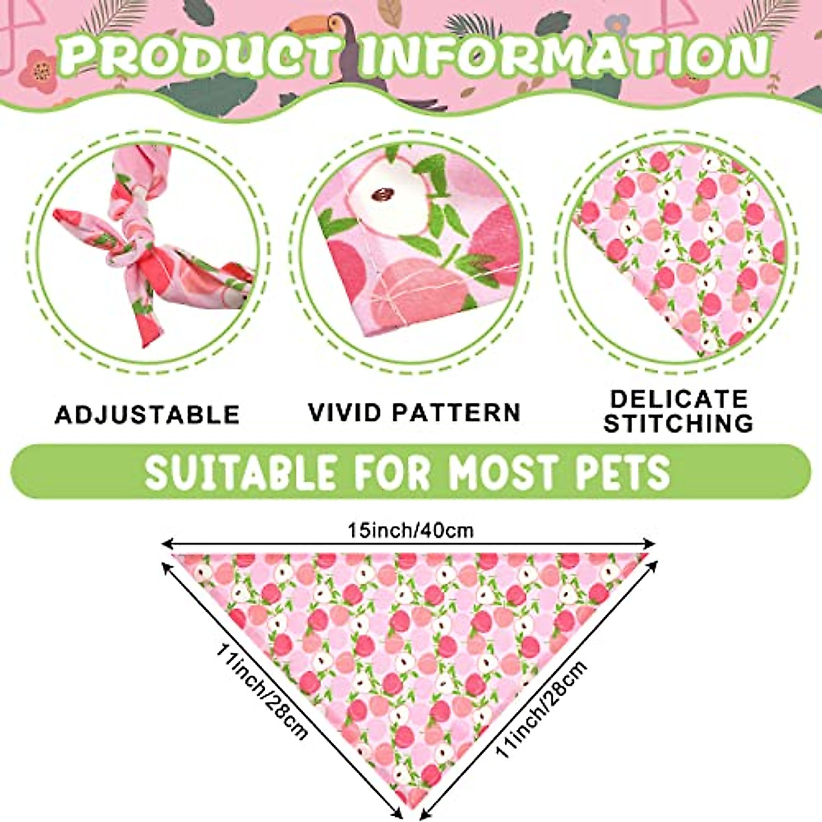 3 Pieces Dog Baseball Cap Bandanas Set, Included 1 Adjustable Dog Sun Protection Hat with Ear Holes and 2 Pink Doggie Summer Cat Bandana Puppy Summer Costume Supplies for Small Dogs Puppies Pet, Small