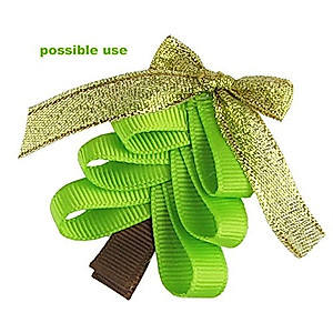 Holiday Christmas Grosgrain Ribbon Set for Gift Package Wrapping, Hair Bow Clip Accessory Making, Crafting, Decoration (60yd(12x5yd) 3/8" Grosgrain Ribbon-Xmas)