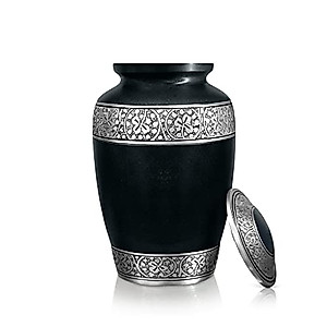 SmartChoice Urn for Human Ashes Adult Memorial urn Funeral Cremation Urns - Black