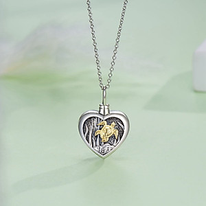 Peireara Sea Turtle Urn Necklace for Ashes for Women 925 Sterling Silver Urn Necklaces for Ashes Cremation Jewelry for Ashes Keepsake Ashes Memorial Keepsake Cremation Jewelry for Women