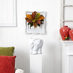 Nearly Natural 17” Garden Croton Artificial (Real Touch) (Set of 6) Silk Plants, Multi