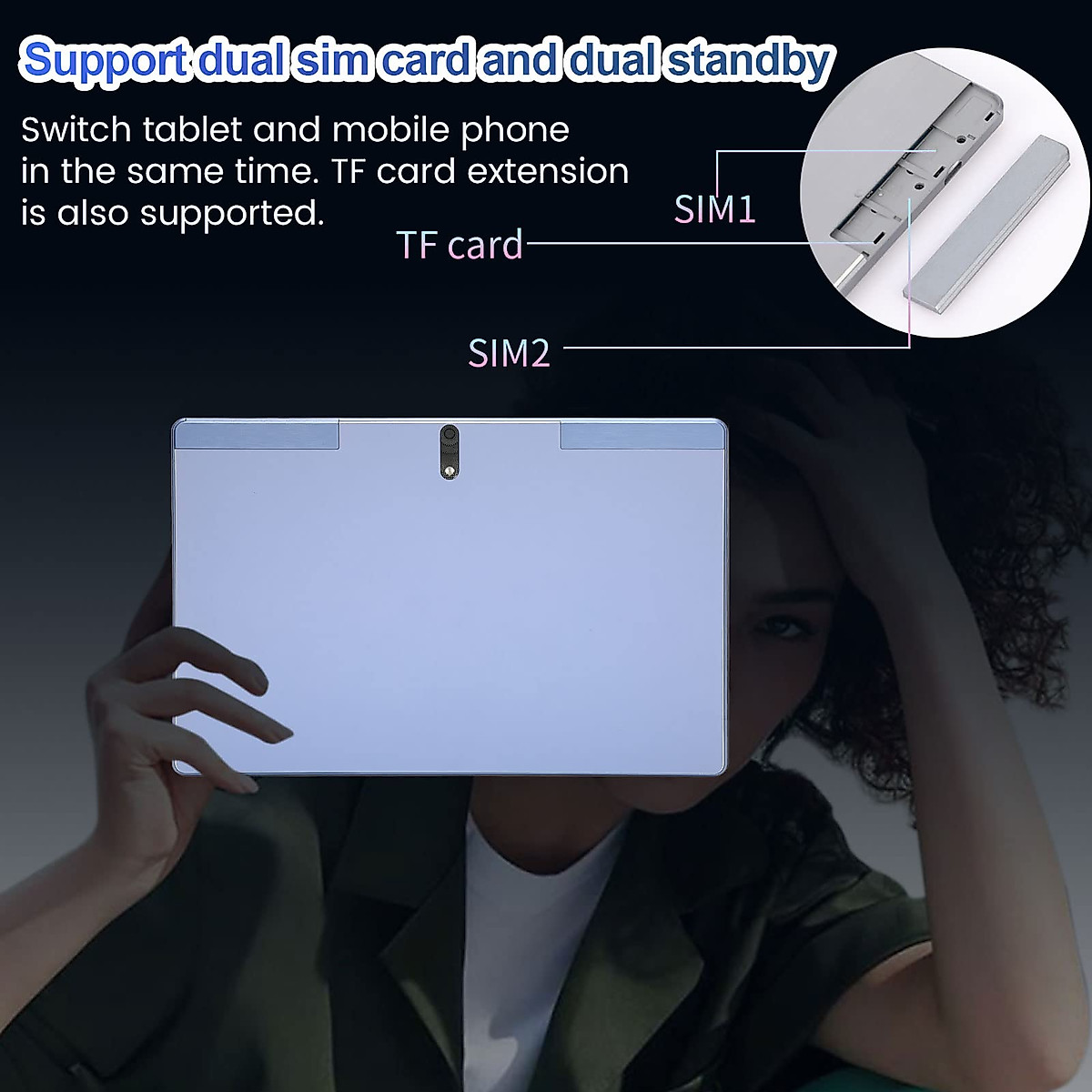 S18 Tablet 10 for 10 PC Tablet 4G LTE, 6GB RAM, 256GB ROM, Octa Core Processor, FHD IPS Touchscreen, 5MP Front 8MP Rear Camera, WiFi, 7000mAh (Blue)