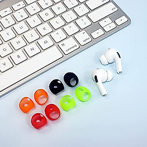 IiEXCEL 5 Pairs (Fit in Case) Anti-Slip Ear Tips Compatible with AirPods Pro 2, Ultra Thin Slim Silicone Eartips Earbuds Gel Cover Accessories Compatible with AirPods Pro 2nd Generation 2022 Colorful