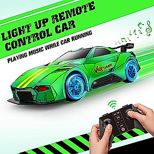 AEROQUEST RC Car with Bluetooth - Light up Remote Control Car for Adults and Kids with Built-in Speaker,5 Light Effects and 4 Modes of Playback, 2.4 GHz Remote and Rechargeable Battery