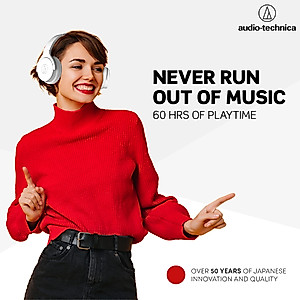 Audio-Technica ATH-S220BTWH Wireless On Ear Headphones, White, Adjustable