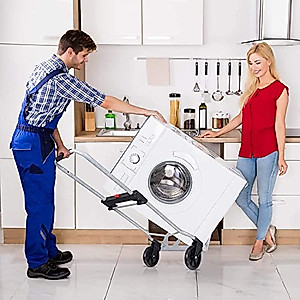 Aluminum Folding Hand Truck and Dolly, 220lbs Capacity, Cart Ideal for Moving Heavy Loads, Portable and Durable.