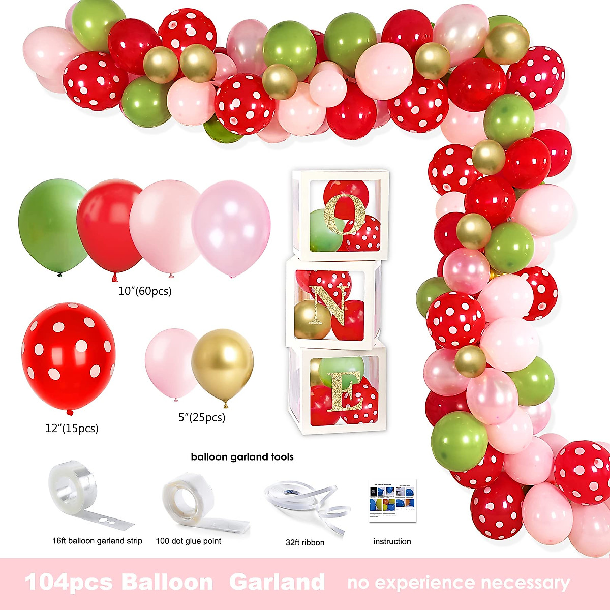 YSHMFEUX Strawberry 1st Birthday Decorations Party Supplies, Strawberry Sweet One Birthday Decor, Berry First Birthday Party Supplies, 1st Birthday g Girl Decoration