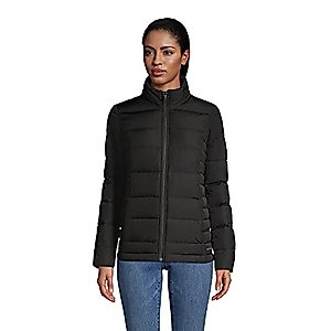 Lands' End Womens Puffer Down Jacket Black Regular Medium