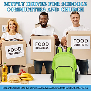 15 Pieces Backpack 17 Inch Backpacks 5 Assorted Colors Foldable Lightweight Bookbags Student Outdoor Travel School Book Bag