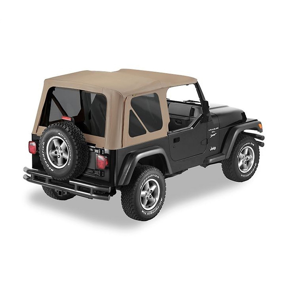 Bestop® 51180-33 Dark Tan Replace-a-Top Soft Top Tinted Windows-No door skins included-No frame hardware included- 1997-2002 Jeep Wrangler