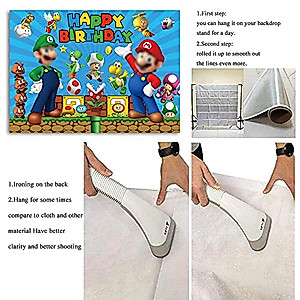 Super Brother Boy Backdrop Adventure Game Mushroom Gold Coins Photography Background Boy Children Birthday Party Baby Shower Supplies Photo Booth Studio Props 7x5FT