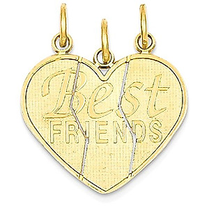IceCarats 14K Yellow Gold 3-piece Break Apart Best Friends Necklace Charm Pendant Set