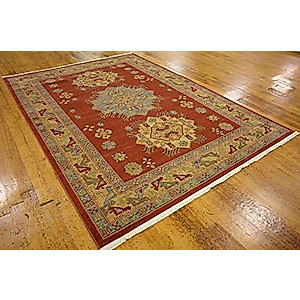 Unique Loom Sahand Collection Traditional Geometric Classic Red Area Rug (7' 0 x 10' 0)