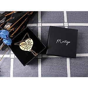 Meiligo® Retro 3 Pcs Best Friends Forever Gift Side by Side Or Miles Apart Letter Puzzle Dog Tag Necklace Heart Matching Engraved Letter Jewelry (Gold)