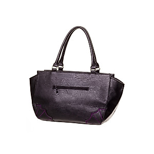 Lost Queen Bats Handbag Gotham Knight Bats Handbag Black Bat Purse (Purple)