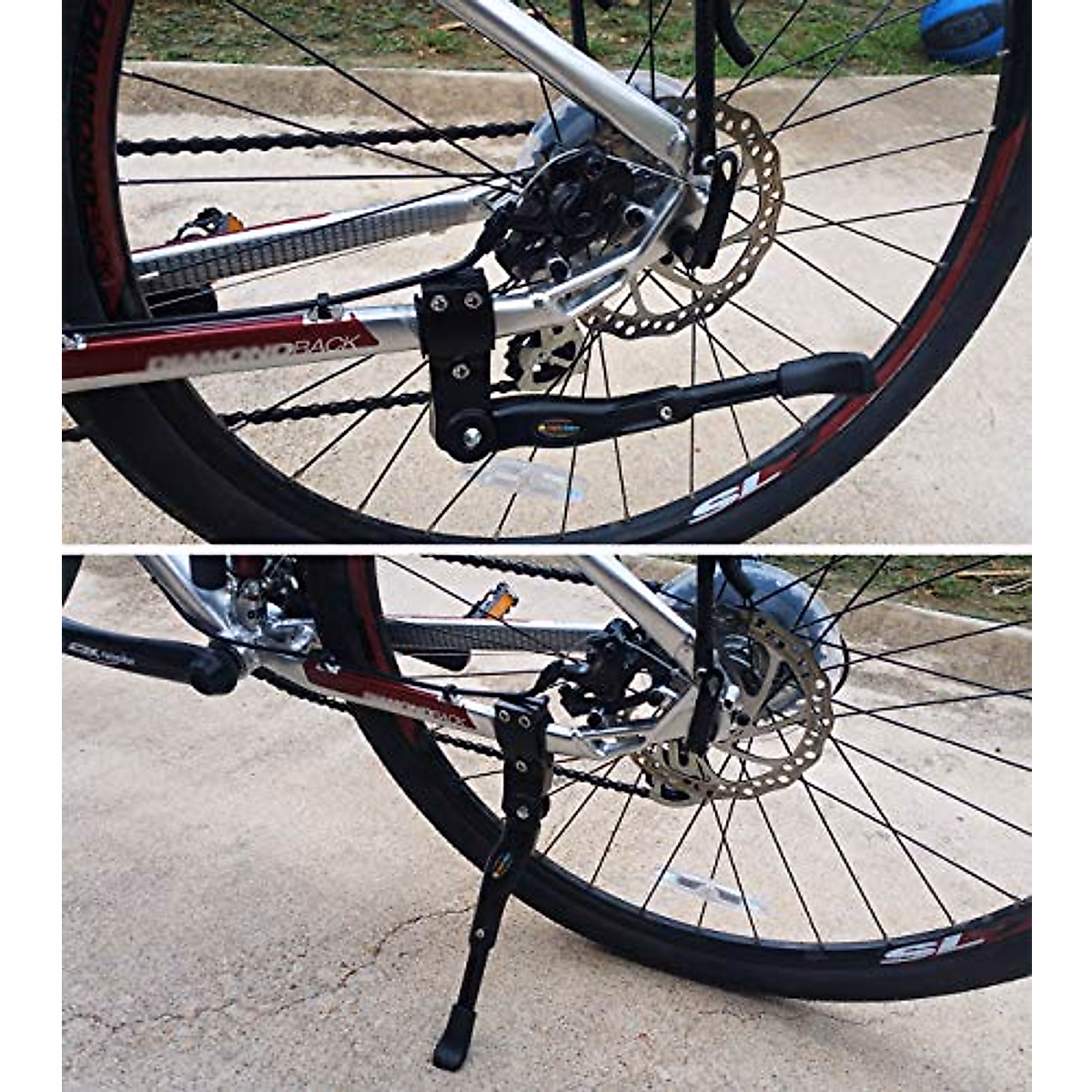 TOPCABIN Bicycle Adjustable Aluminium Alloy Bike Bicycle Kickstand Side Kickstand Fit for 22" 24" 26"- Black