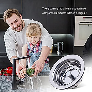 VARNAHOME Standard 3-1/2 Kitchen Sink Stainless Steel Drain Assembly With Strainer Basket Stopper/CSA Approved