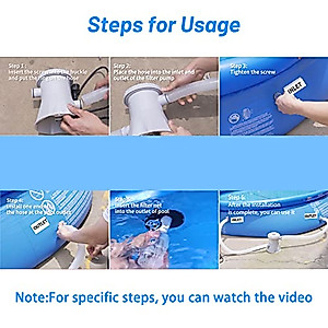 330 Gallons Pool Filter Pump Above Ground,Swimming Pool Filter Cartridge Pump,Electric Pool Water Pump Filter for Pools Sand Cleaning Tool Set with 1 Pool Filter Cartridge