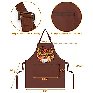 Thanksgiving Apron Mitt and Pot Holder Thanksgiving Kitchen Gift Set Happy Thanksgiving Fall Turkey Cooking Chef Adjustable Baking Apron Funny Housewarming Friendsgiving Wedding Gifts for Women
