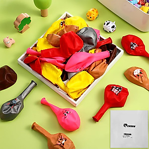 Censen 45 Pcs Animal Balloons 12 Inch Animal Latex Balloons Party Decoration for Kids Birthday Party Baby Shower Indoor Outdoor Decor (Multi Colors,Farm Animal)