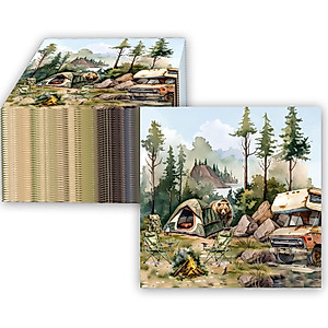 Camping Bachelorette Party Paper Napkins 60pcs Outdoor Adventure Disposable Napkins for Camping Girls Bridal Shower Wedding Engagement Birthday Party Decorations Supplies