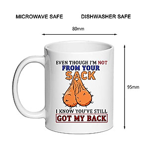 SIUNY Gifts for Bonus Dad Step Dad from Daughter Son, Even Though I'm Not From Your Sack Coffee Mugs, Happy Father's Day Xmas Birthday Gifts for Stepdad Father in Law